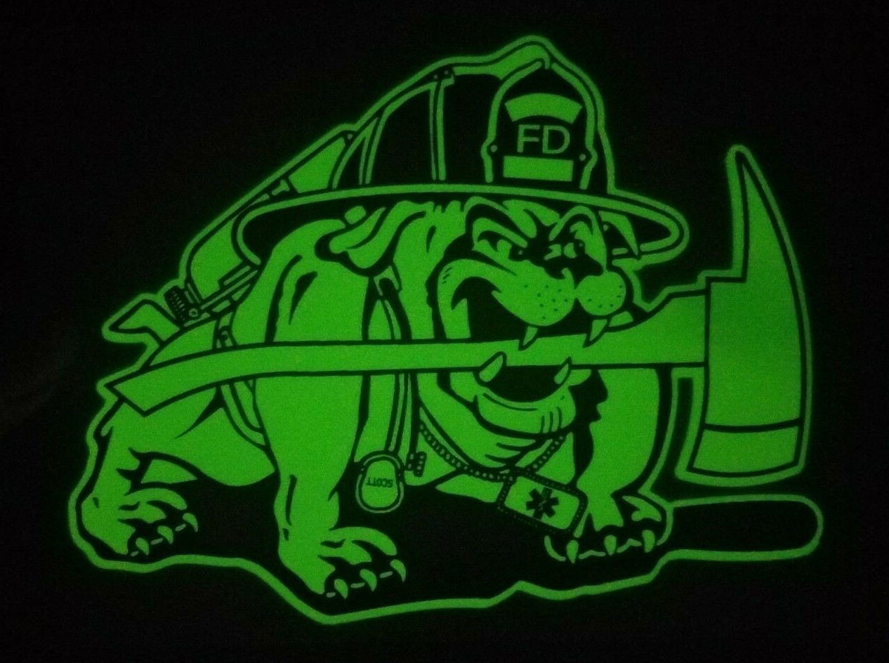 FD Bulldog Glow in the Dark Firefighter Decal, 5" x 3.5" FD141 | eBay