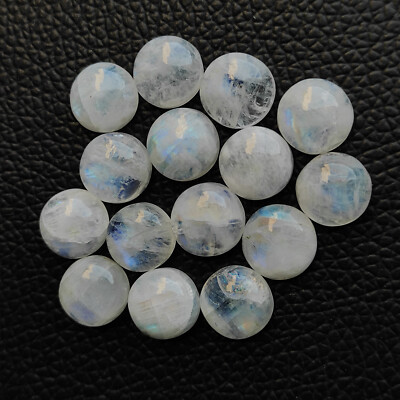 11 MM Round Blue Flashy Moonstone Cabochon Handmade Moonstone gemstone ...