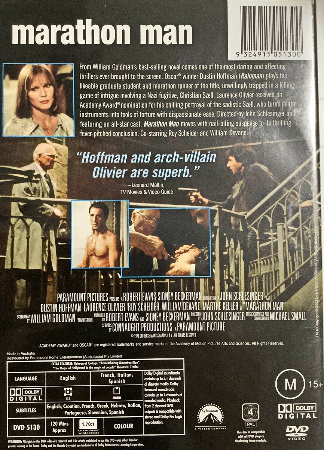 Marathon Man - Violence / Coarse Language - Dustin Hoffman - NEW DVD ...