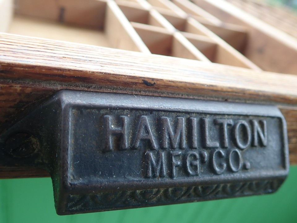 32 inch Antique Hamilton Wooden Printers Drawer Letterpress Typeset ...
