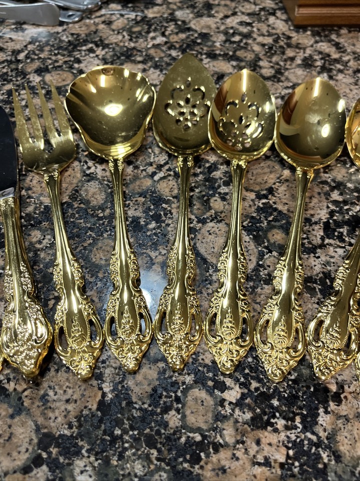 Oneida Community GOLDEN BRAHMS Gold Electroplate Silverware Flatware ...