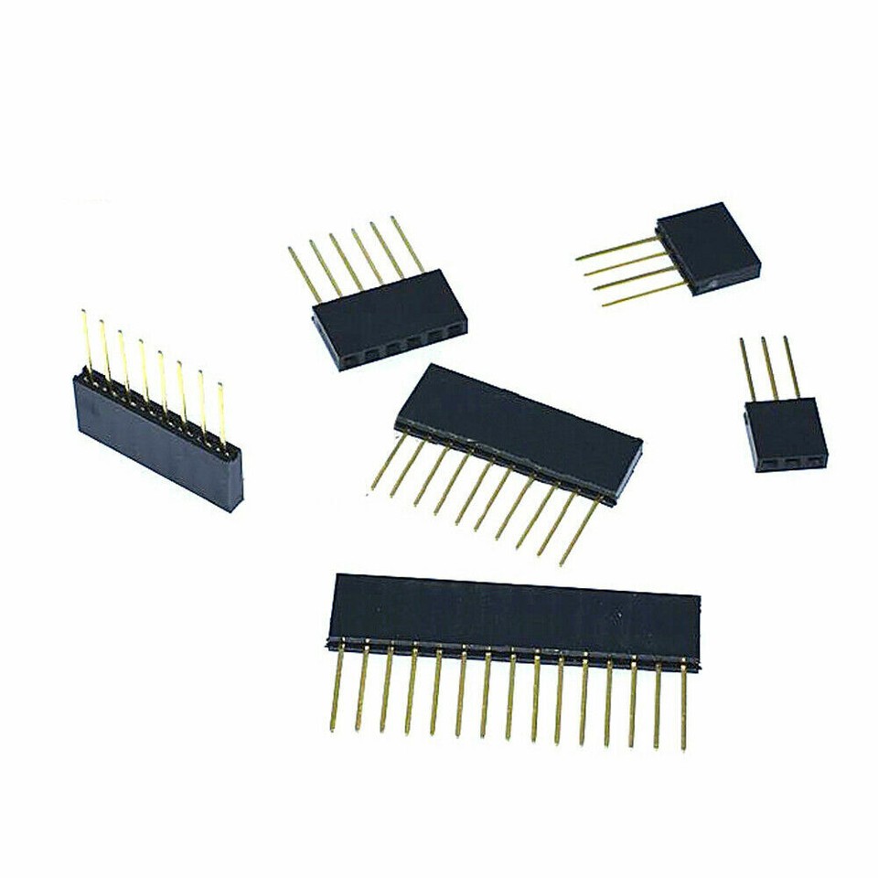 Female Long Pin Header 2.54mm Connector Socket 1X2/3/4/6/8/10/15P (Pin ...