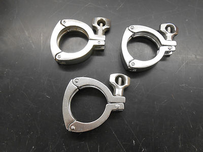 THREE (3) USED TWO PIN 2" STAINLESS STEEL 3 SEGMENT CLAMPS 2.516"OD | eBay