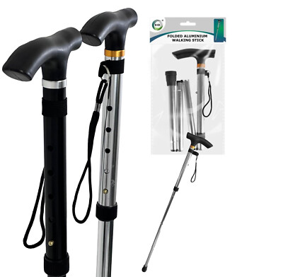 Adjustable Aluminium Foldable Walking Stick Lightweight Folding Walking ...