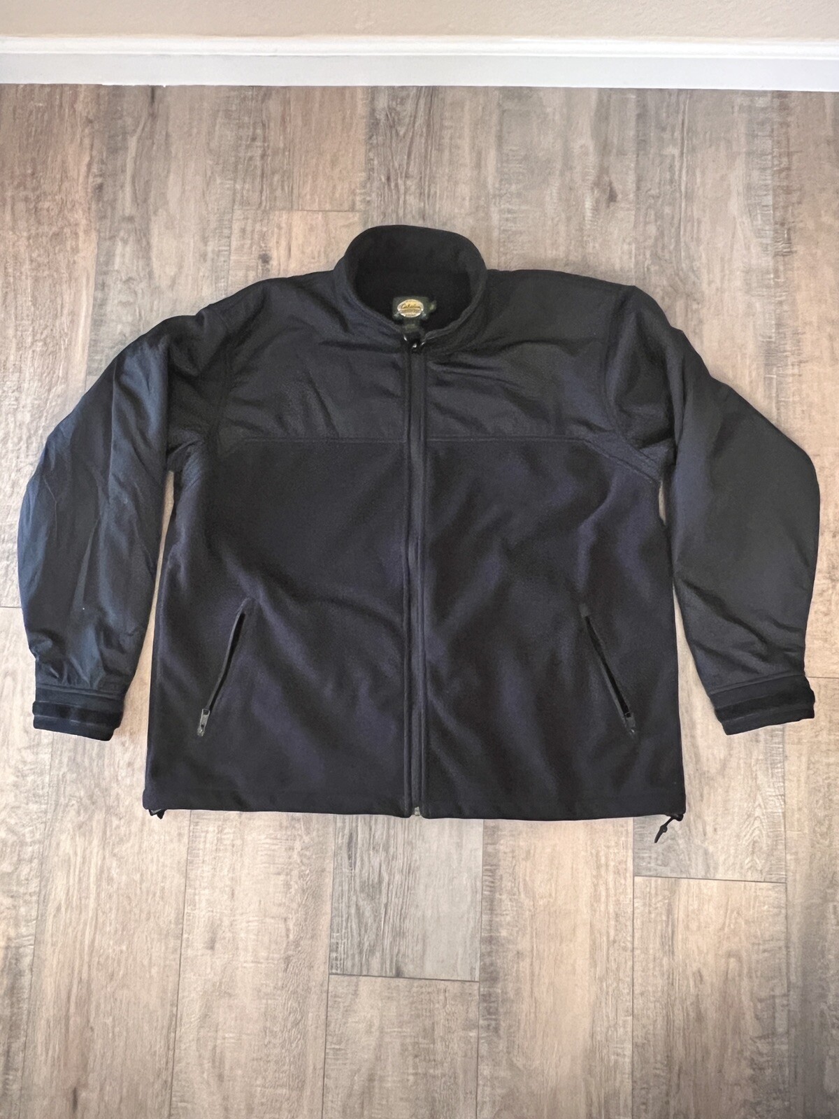 Cabelas Mens Nylon/Fleece Jacket Black Size XL Tall - Gem