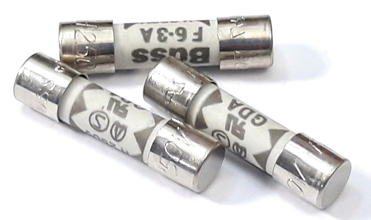 LOT OF 3 EA BUSS GDA F 6.3A H 250V F6.3AH250V BUSSMANN FUSES 5mm X 20mm ...