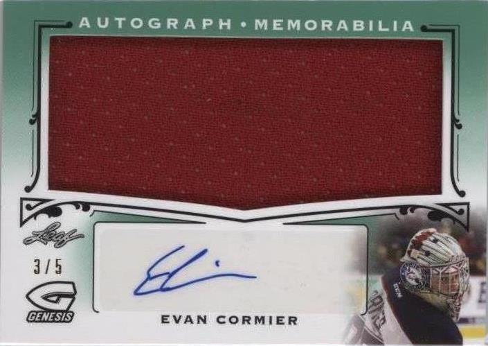 2016 Leaf Genesis - Autograph Memorabilia Evan Cormier #AM-EC1 Green /5 ...