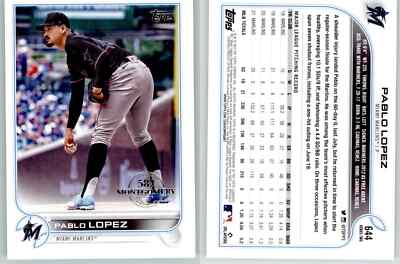 Pablo Lopez 2022 Topps 582 Montgomery Stamped Set #644 Marlins | eBay