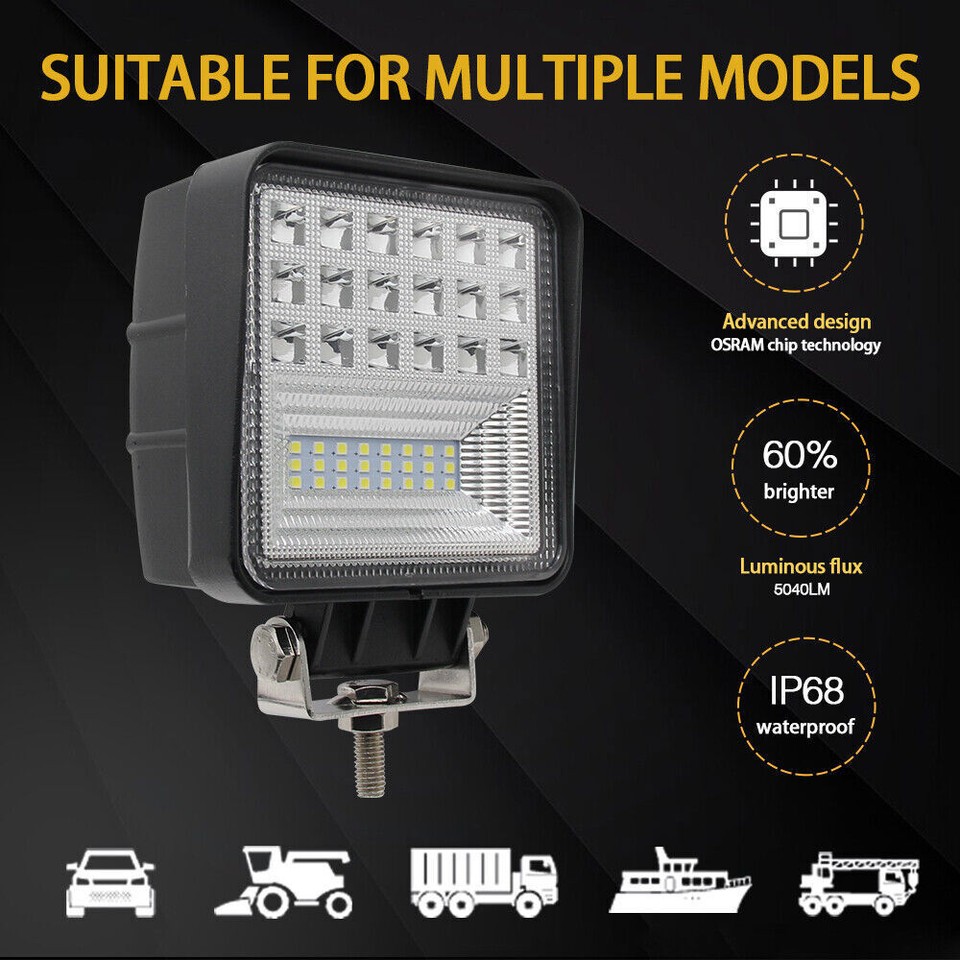 10X 60W LED Work Light Truck OffRoad Tractor Flood Lights 12V 24V ...
