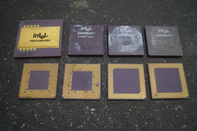 Lot of ( 8 ) HIGH YIELD INTEL PENTIUM PRO AND AMD Ceramic CPUs For Gold ...