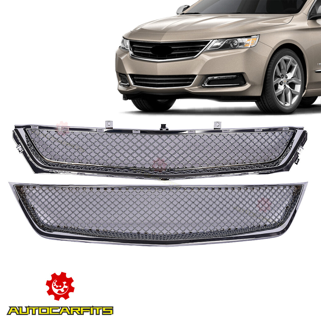 2014-2020 Chevrolet Impala Front Upper Lower Grille Mesh Style Chrome ...