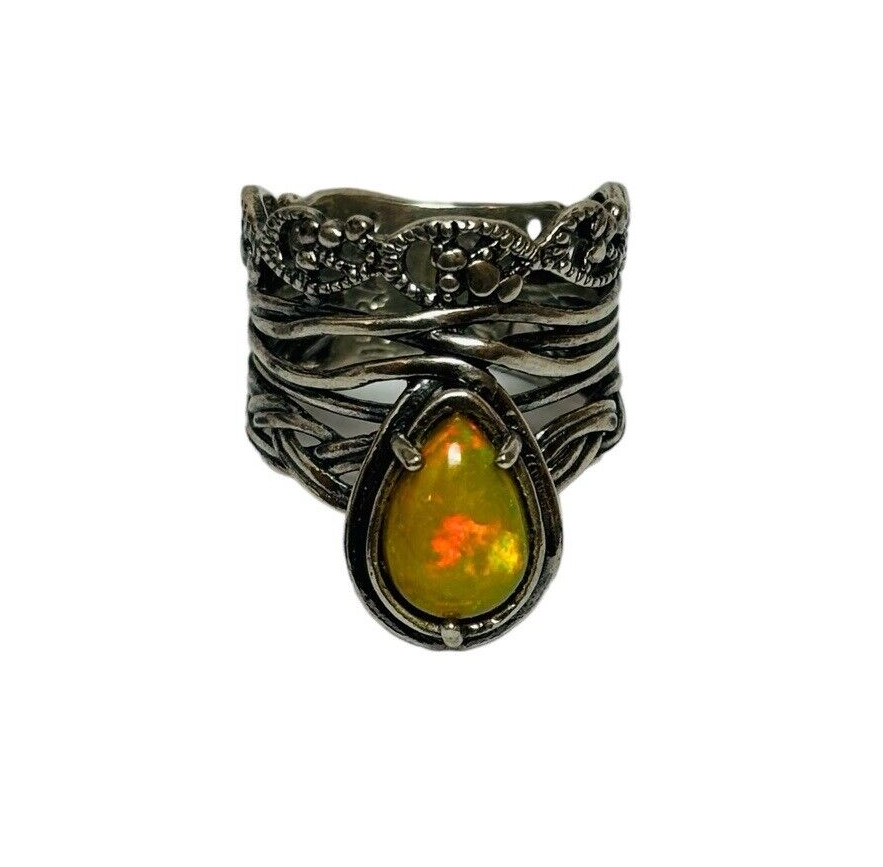Or Paz Israel Sterling 924 Silver Opal Woven Accent Ring Sz 6.25 | eBay