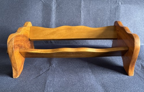 Vintage Tabletop Hardwood Book Trough Stand. 50cm Wide. Can be ...