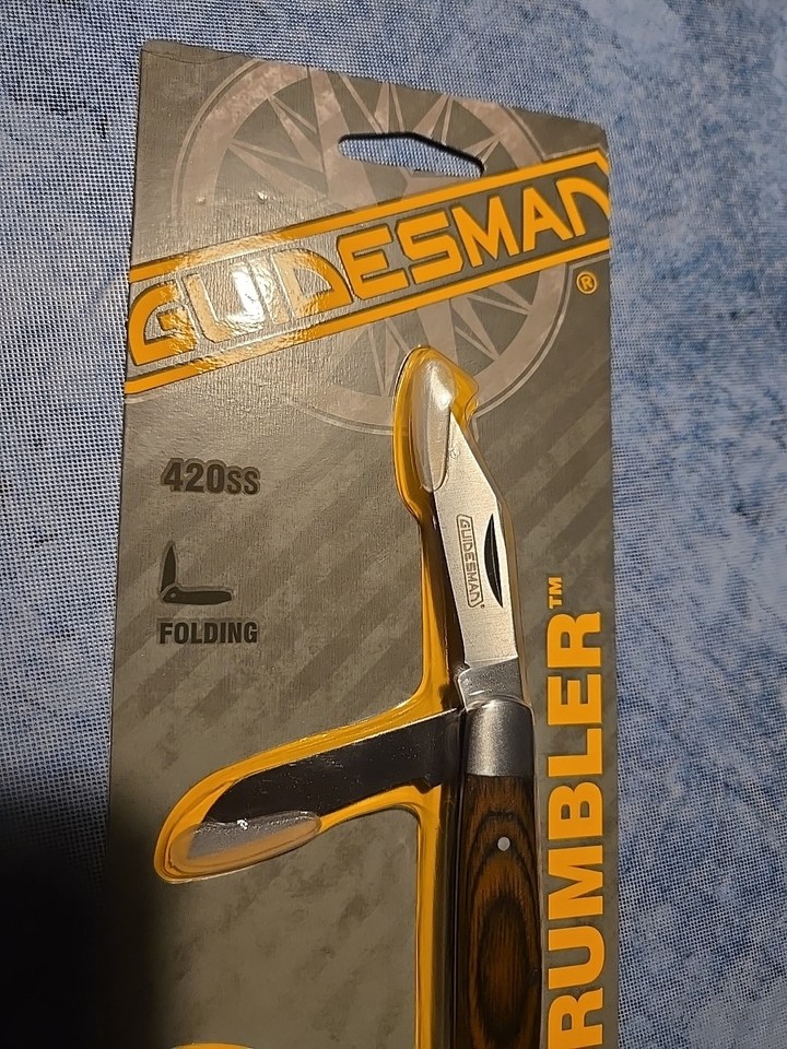 Guidesman Rumbler 420 Stainless Steel Folding 3 Blade Knife Wood Handle ...