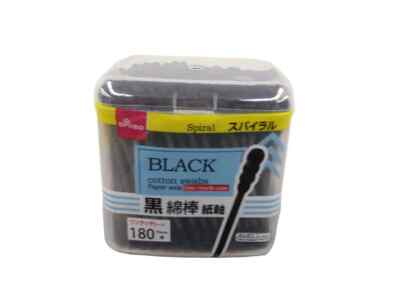 Spiral black cotton swab bud Q-tip ear pick cleaning 180pcs Daiso Japan ...