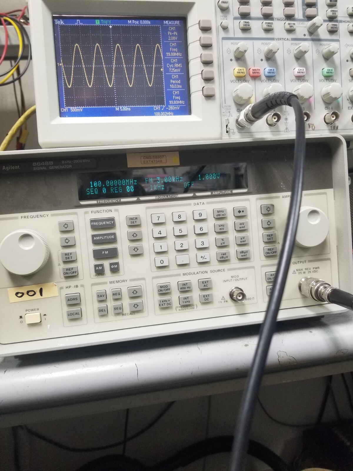 Agilent 8648B RF Signal generator WORKS GREAT! 12dBm max 9kHz-2GHz, AM ...