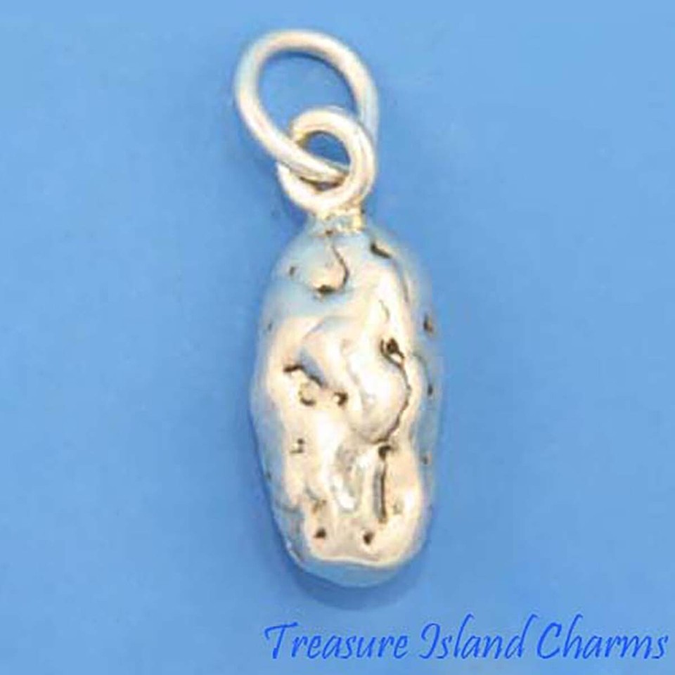 Potato 3D 925 Solid Sterling Silver Charm Idaho Spud Vegetable Food ...