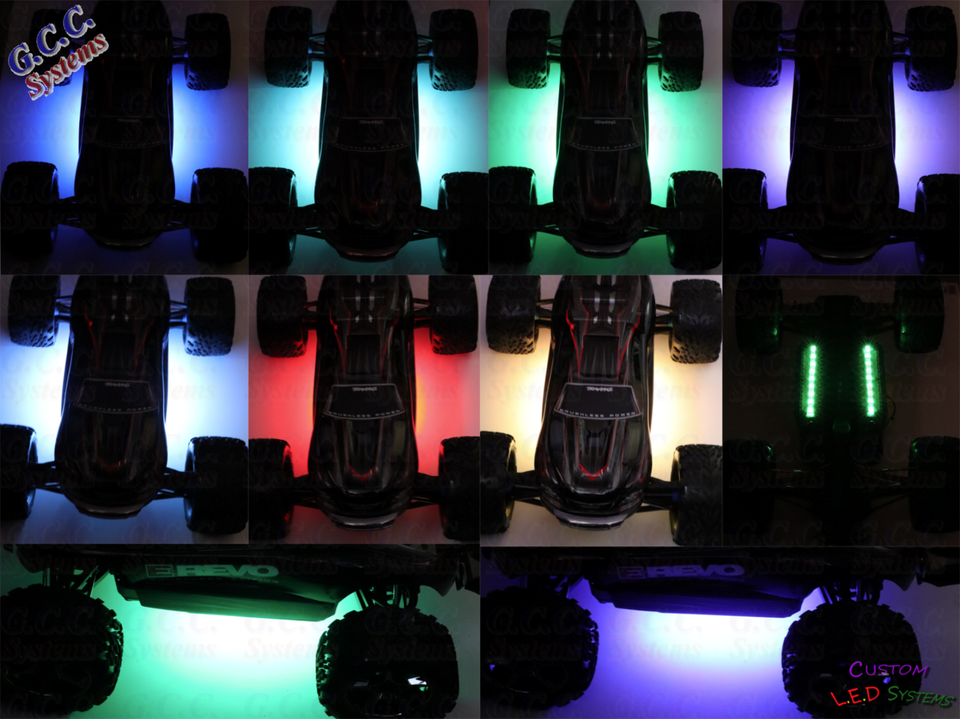 2x 50mm Waterproof Multi Colour RGB RC Car Rear LED Under Lighting KIT ...