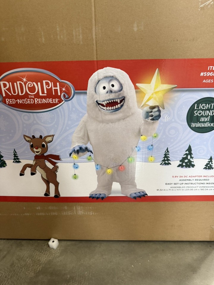 9.75 FT ANIMATED BUMBLE THE ABOMINABLE SNOWMAN OUTDOOR CHRISTMAS PROP ...