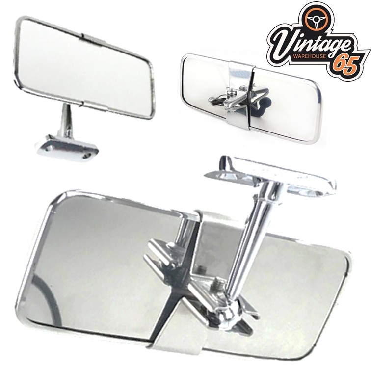 Universal Stainless Steel/Chrome Classic or Kit Car Interior Rear View ...
