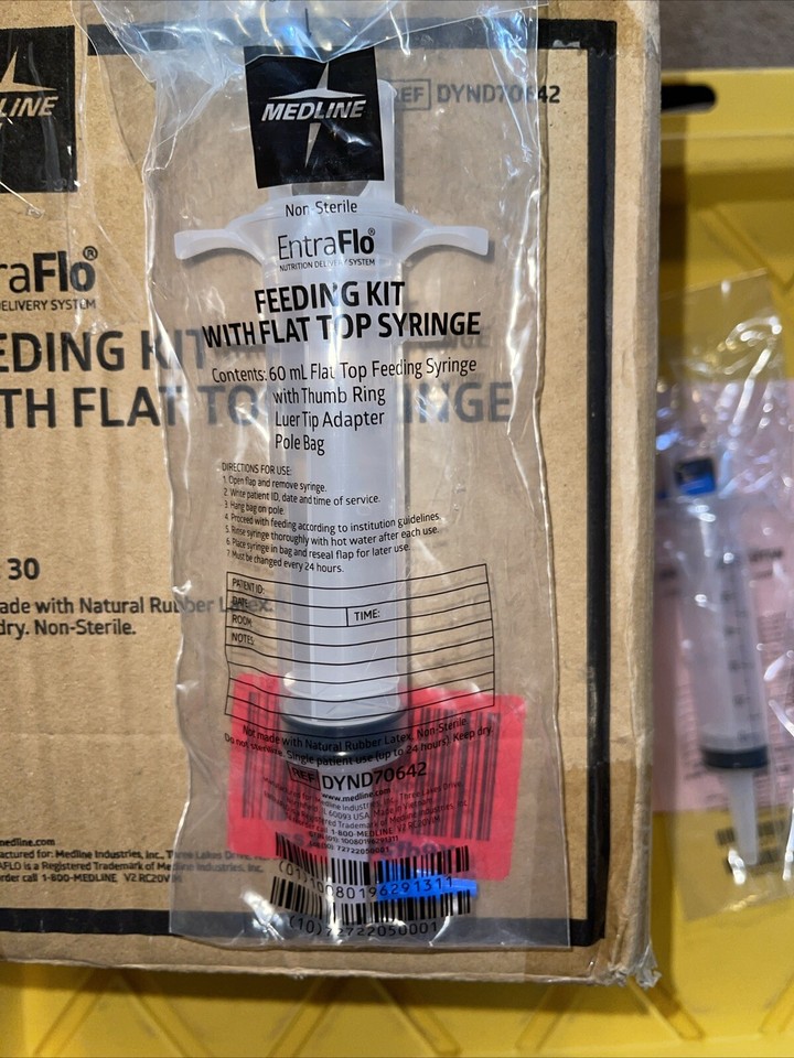 Medline EntraFlo Feeding Kit with Flat Top Syringe 30pack | eBay