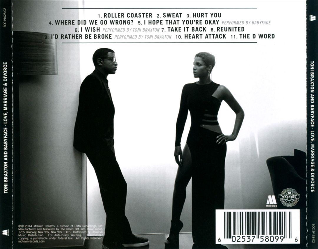 TONI BRAXTON/BABYFACE - LOVE, MARRIAGE & DIVORCE NEW CD 602537580996| eBay