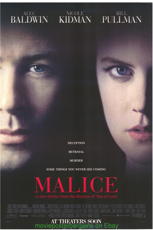 MALICE MOVIE POSTER DS 27x40 NICOLE KIDMAN ALEC BALDWIN | eBay