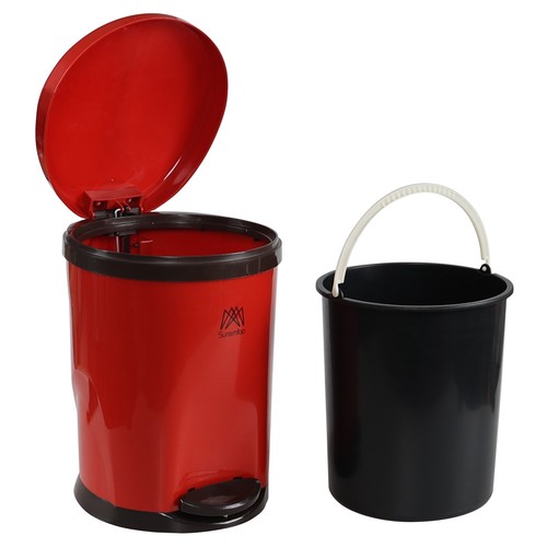 Cand 2 Gal Red Step Pedal Trash Can, Garbage Bin with Removable Inner ...