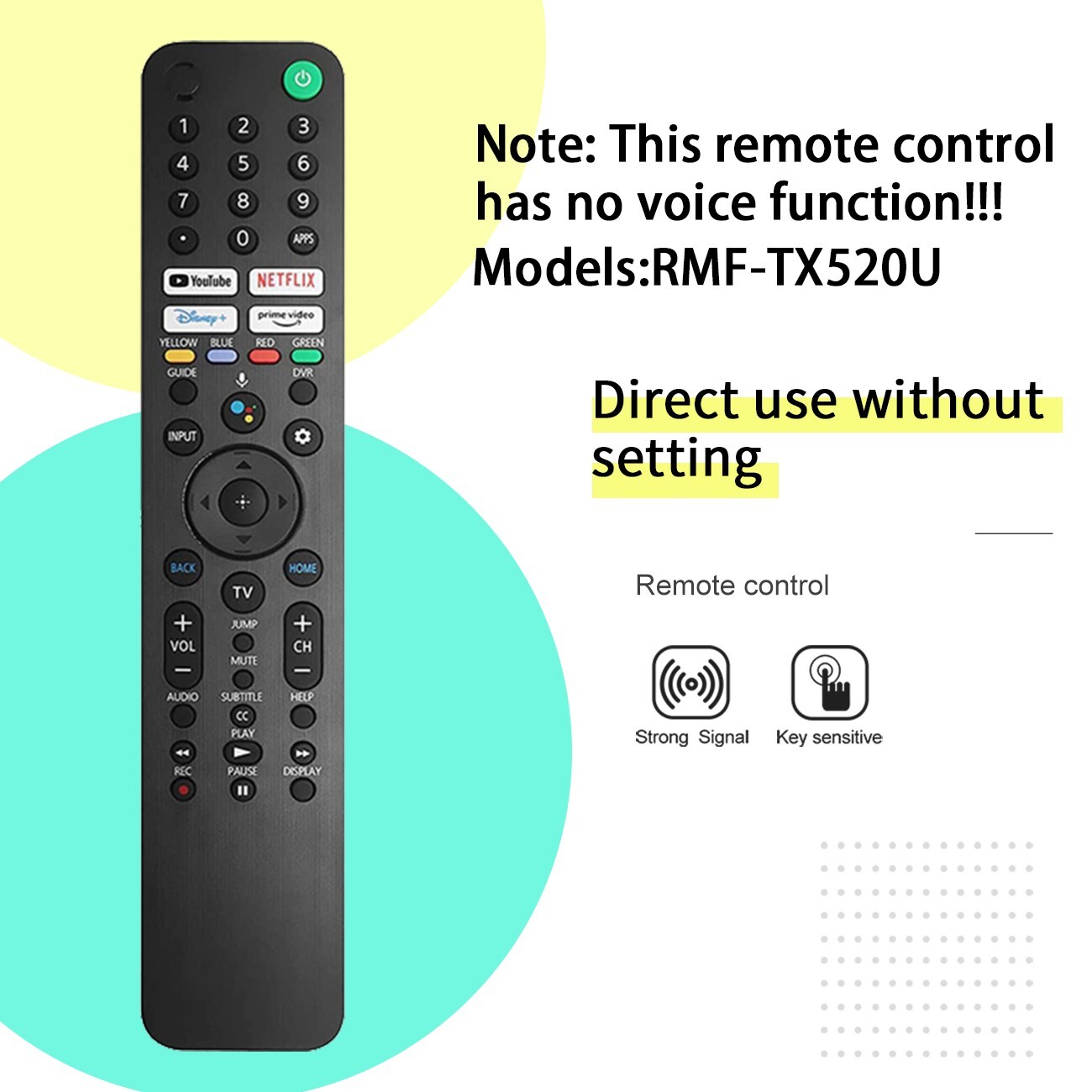 RMF-TX520U Remote Control for Sony 4K Smart Voice LCD TV KD43X80J KD ...