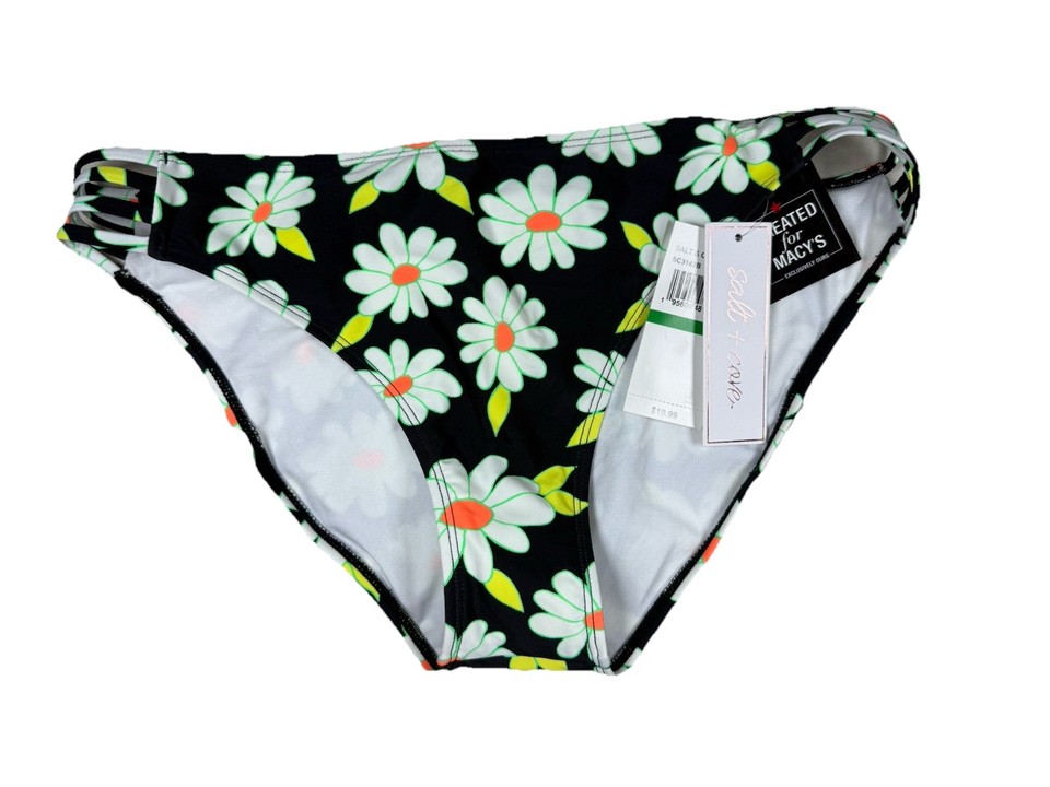 Salt + Cove Daisy Dance Strappy side hipster Swim Bottom large floral ...