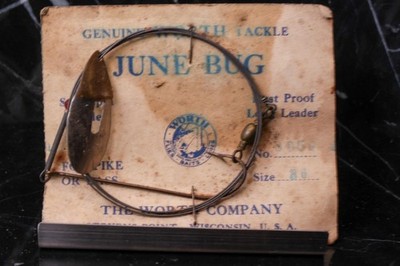 Vintage Fishing Lures WORTH TACKLE June Bug Spinner #2 | eBay
