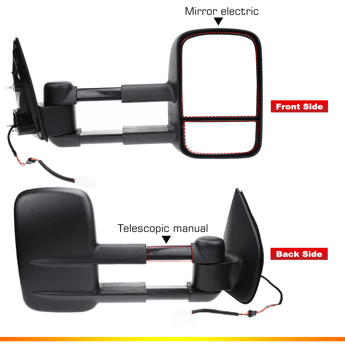 Power Extendable Towing Mirrors for Isuzu D-Max Holden Colorado RG w/o ...