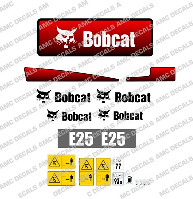 BOBCAT E25 MINI DIGGER EXCAVATOR DECAL STICKER SET | eBay