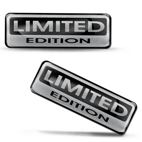 2 x 3D Limited Edition Silver Stickers Domed Decals Logo Car Moto ...