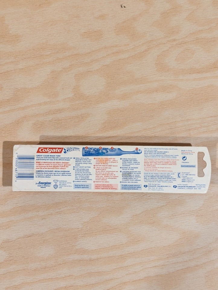 Rare Red Colgate Superman Toothbrush Battery Powered new old stock | eBay
