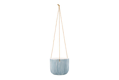 Maine and Crawford Jade Stripe 70cm Concrete String Hang Pot Home ...