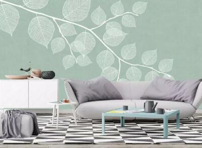 3D Texture Leaf B04 Wallpaper Wall Mural Removable Self-adhesive ...