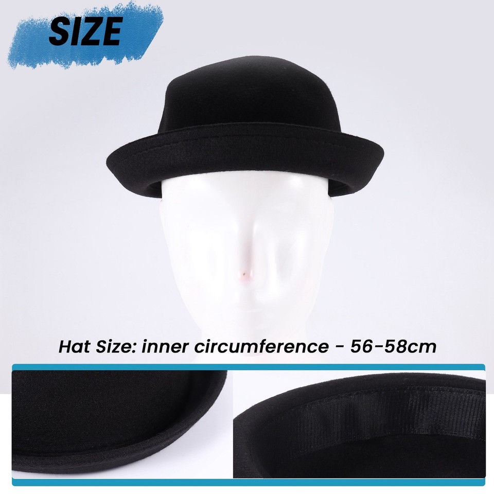 1 Stueck Melone Bowler Muetze Hut Bowlerhut Bowler Hut Filzhut Chaplin ...