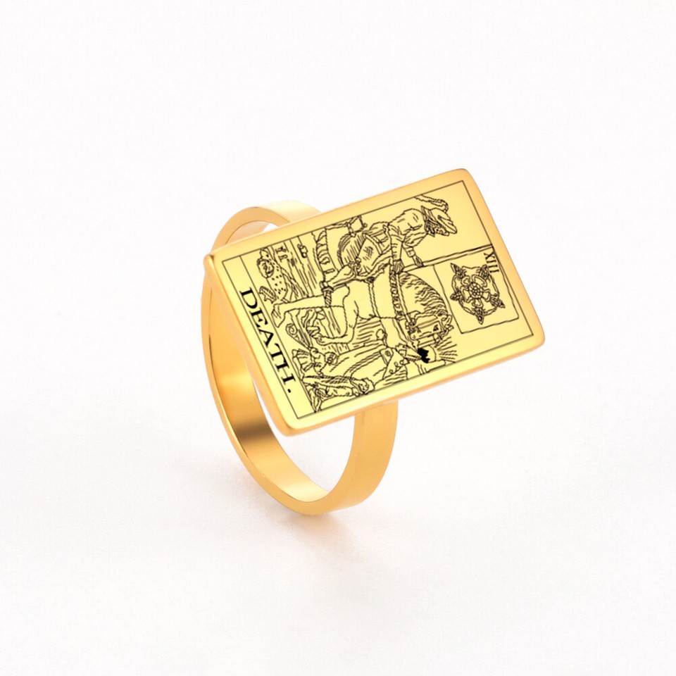 Tarot Card Esotericism Ring 7-10 Astrology Divination Magic Amulet ...