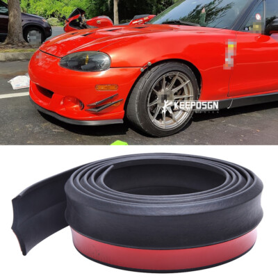 Car Front Bumper Lip Splitter Side Spoiler Skirt Protector Rubber 2.5M ...
