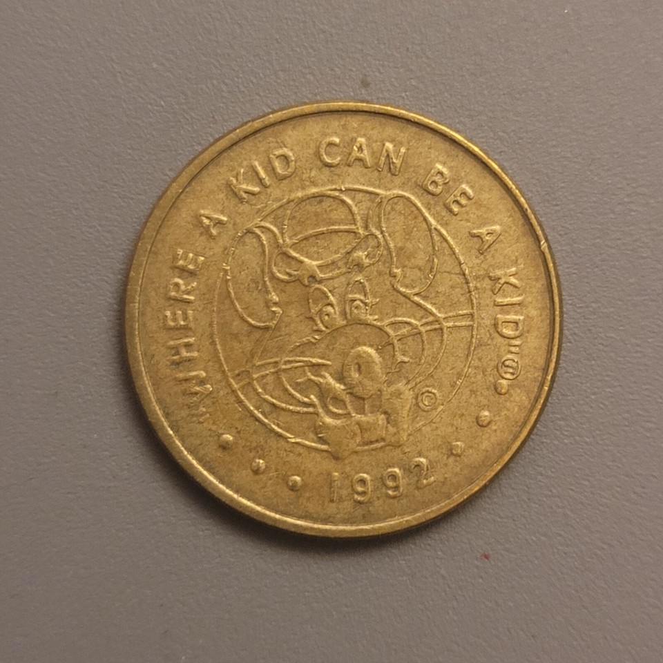Vintage 1992 Chuck E Cheese Pizza Token - Where a Kid Can Be A Kid | eBay