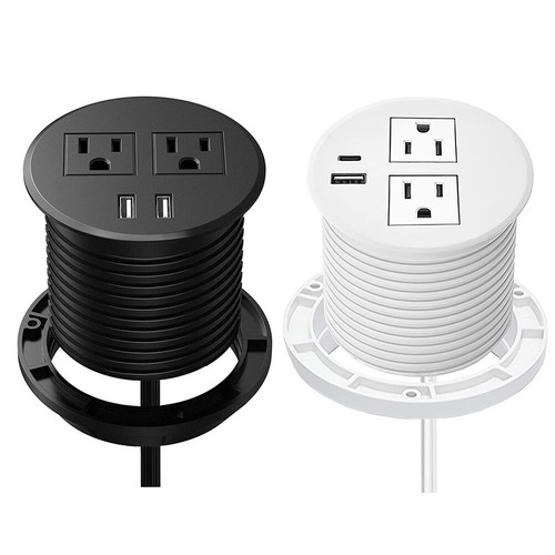 Recessed Outlet with 2 Outlets 2 USB/1 USB + PD 18W Type C Ports for ...