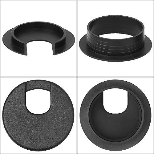 20Pack 2" Black Desk Grommet Wire Cable Hole Cover Plug Cap Insert PC ...