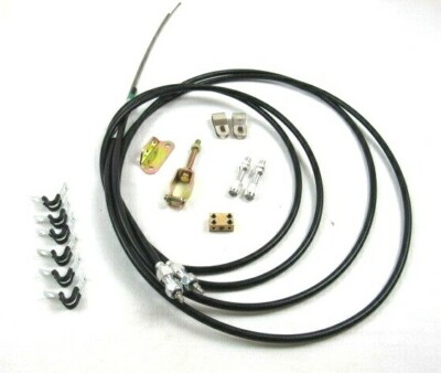 Universal Parking Brake Cable Kit W/ Fittings Black B10247 | eBay