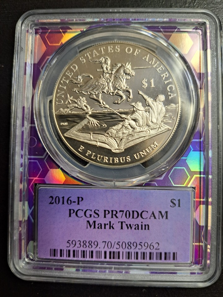 2016-P Mark Twain Commemorative Silver Dollar $1 PCGS PR70 DCAM Trader ...