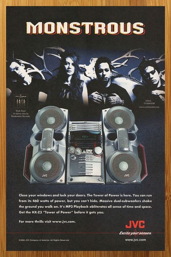 2002 JVC HX-Z3 Tower of Power Stereo System Print Ad/Poster Coal ...