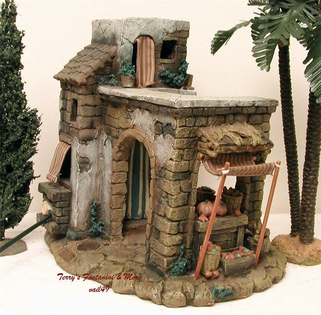 FONTANINI ITALY 5" EARLY MARKETPLACE 1996 NATIVITY VILLAGE BUILDING ...