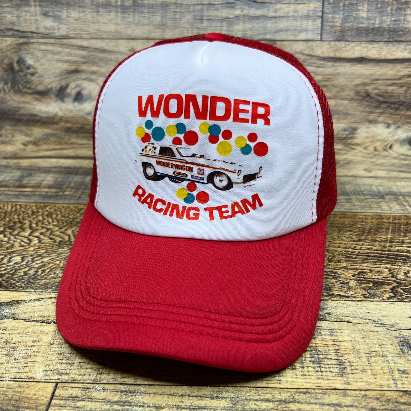 Wonder Bread Racing Team Mens Trucker Hat Red Snapback Motorsport Drag ...