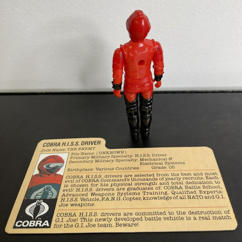 Hasbro G.I. Joe Cobra H.I.S.S. Driver Action Figure Loose Complete 1983 ...