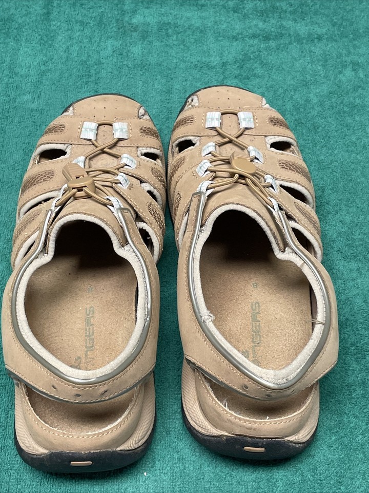 CLARKS SPRINGERS Leather Slip-On Sling Back Outdoor Shoes Sandals Women ...